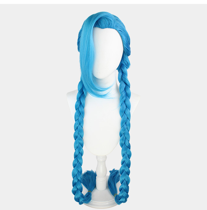 120cm/46.8" Anime Jinx Cosplay Wigs for Women Blue Braids Girls ...