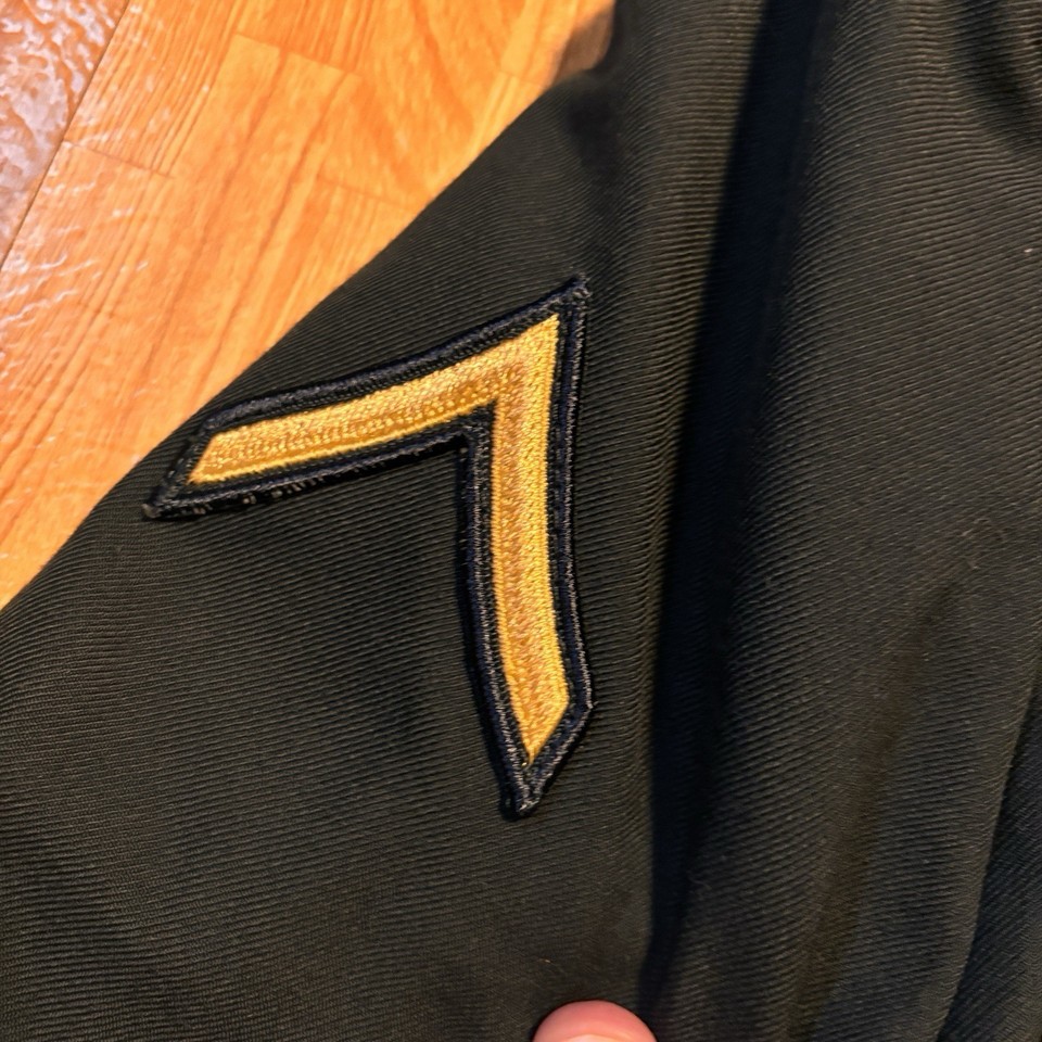 Vintage US Army Dress Green Uniform Jacket 37S PFC Patch Military Coat ...