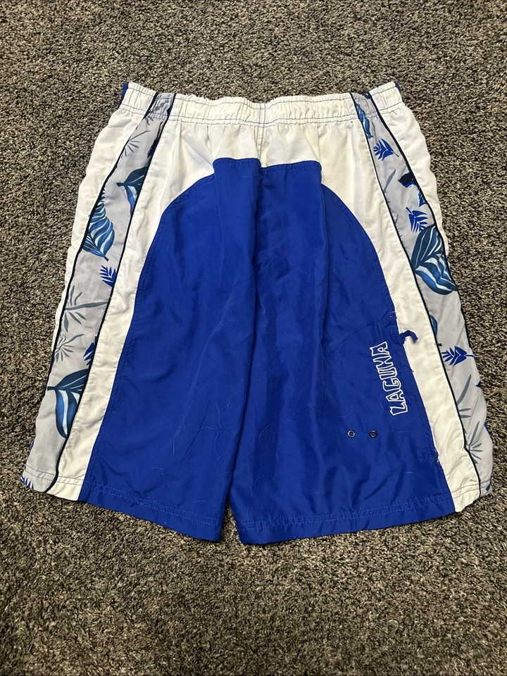 Laguna Swim Trunks Mens Large Blue Black Lined 8” Inseam | eBay