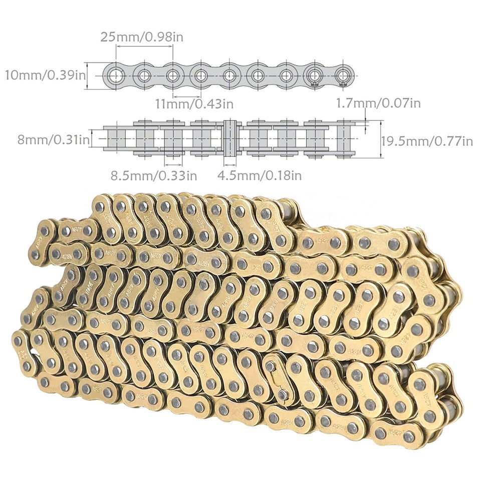428 Chain 136L for ATV Dirt Bike Coolster TAOTAO 50/70/110cc 125cc SSR ...