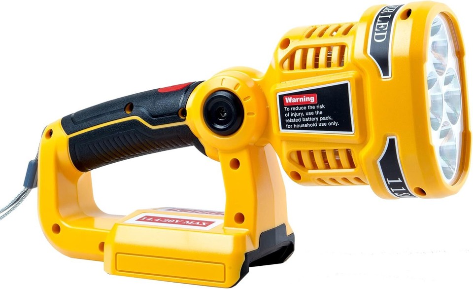 12W 1120LM LED Work Light Torch Powered by Dewalt 20V Li-ion Battery ...