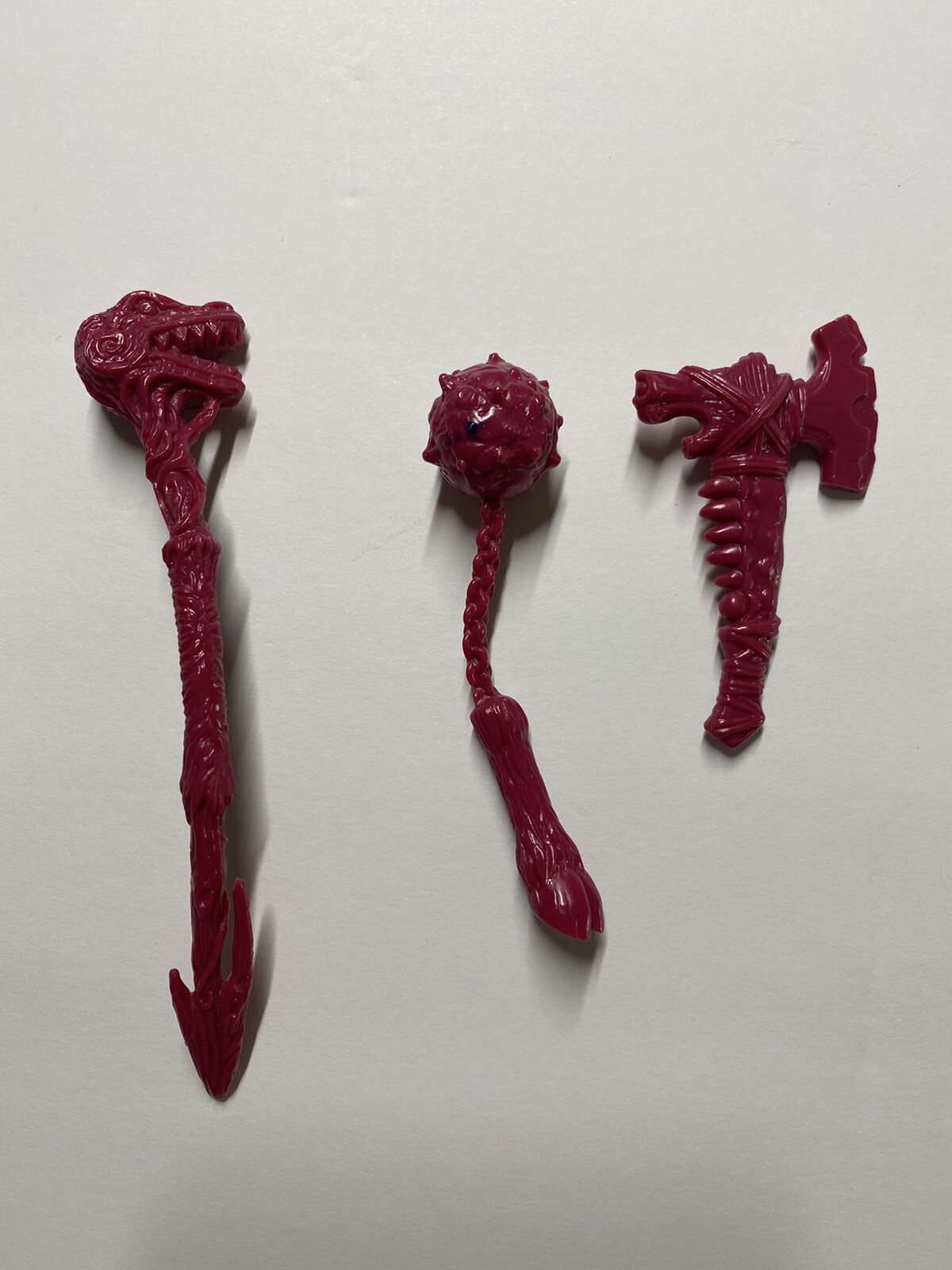 TMNT 1997 Tyranno Shredder Weapons Set Mesozoic Mace, Axe, Spine Spear ...