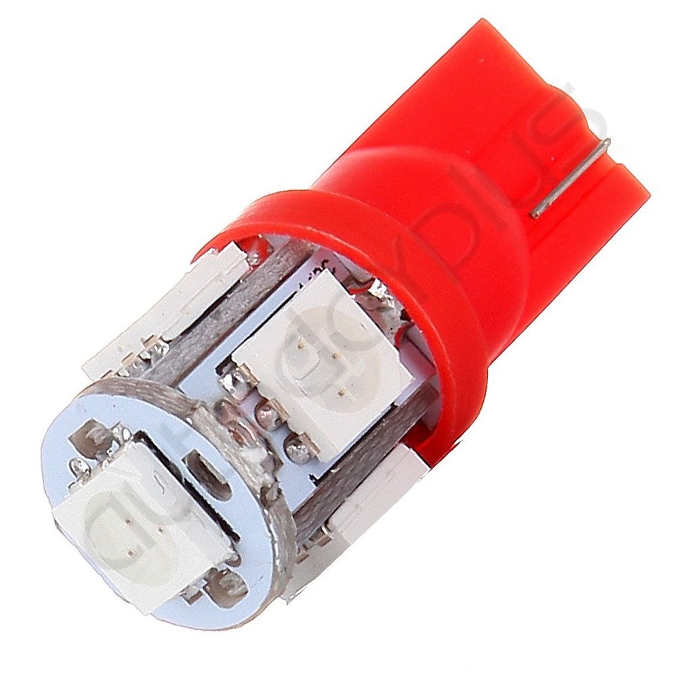 6Pcs T10 Red LED Bulb Instrument Cluster Gauge Light Lamp w/ 16mm Hole ...