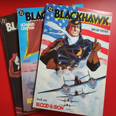 Black Hawk Blood & Iron, Red Snow, Blackout DC Graphic Novels 1987 VG ...
