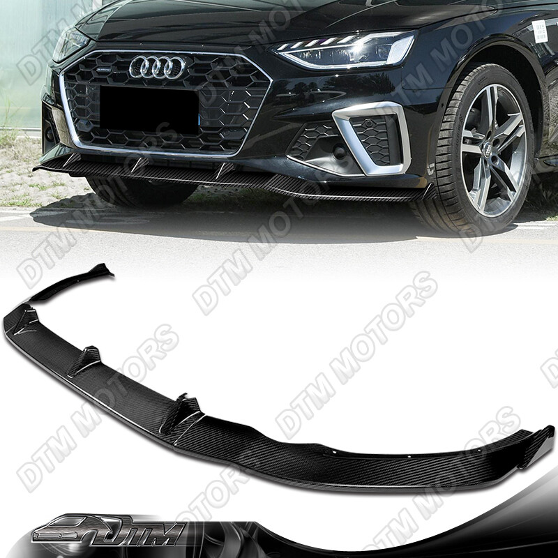 For 20-22 Audi A4 S4 B10 S-Line Carbon Fiber Front Bumper Lip Body Kit ...