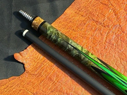 TNT Custom Pool Cue 1 of 1 With Jacoby Black Carbon Fiber Shaft. Mr ...