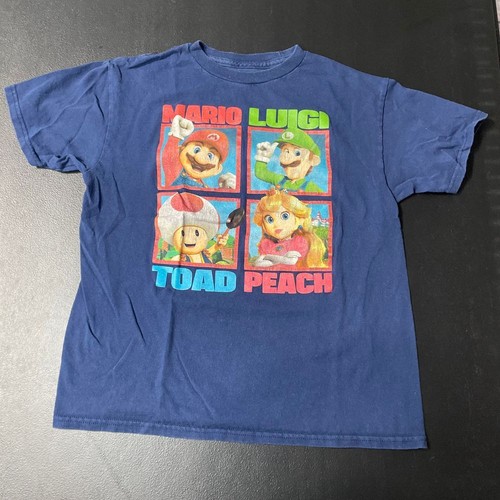 Super Mario Bros Navy Blue Mario Luigi Peach Toad Graphic T Shirt Kids ...