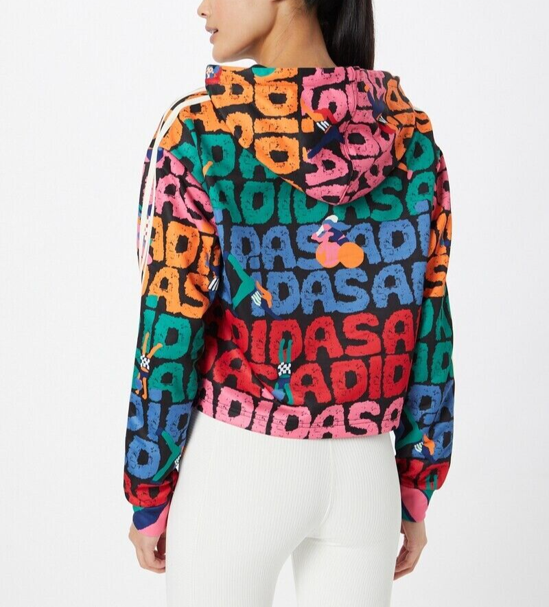 Adidas Womens Farm RIO 3-Stripes Hoodie Pullover Colorful Size-Large ...