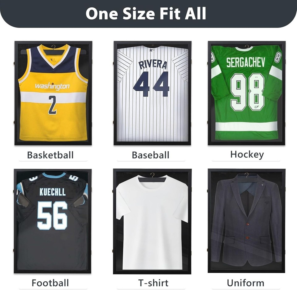 Jersey Display Case Frame Shadow Rack Box Exquisite Lockable with ...