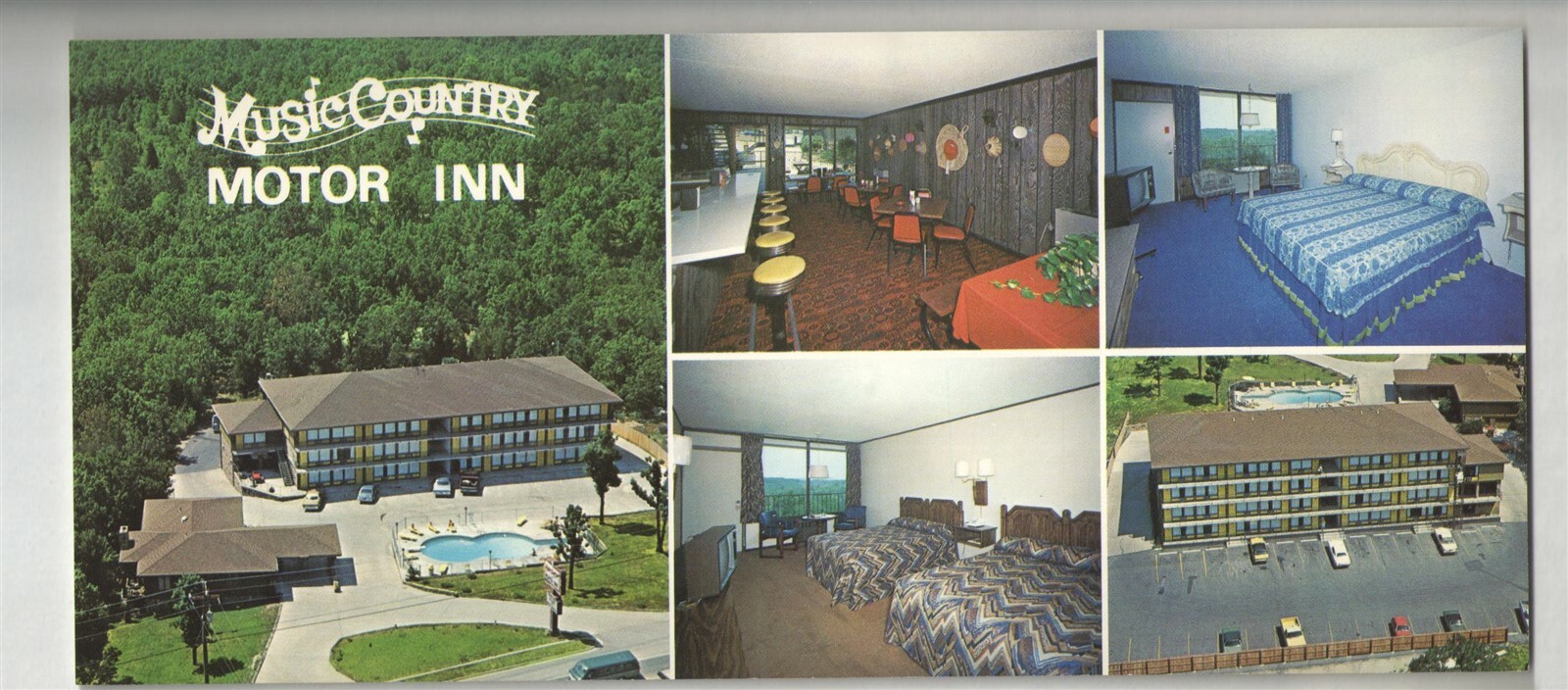 1970s MUSIC COUNTRY MOTOR INN BRANSON MO ADVERTISING POSTCARD { 4" x 9 ...