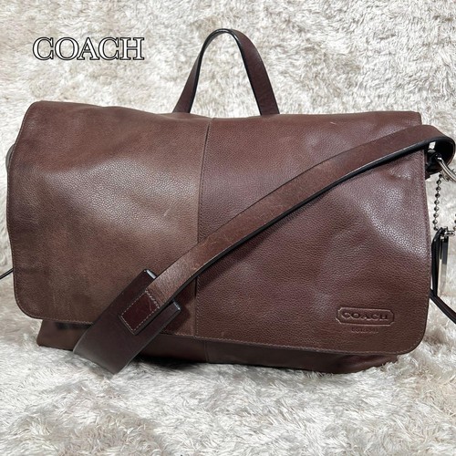 Coach Thompson 2-Way Leather Messenger Bag A4 Black 70313 Used | eBay