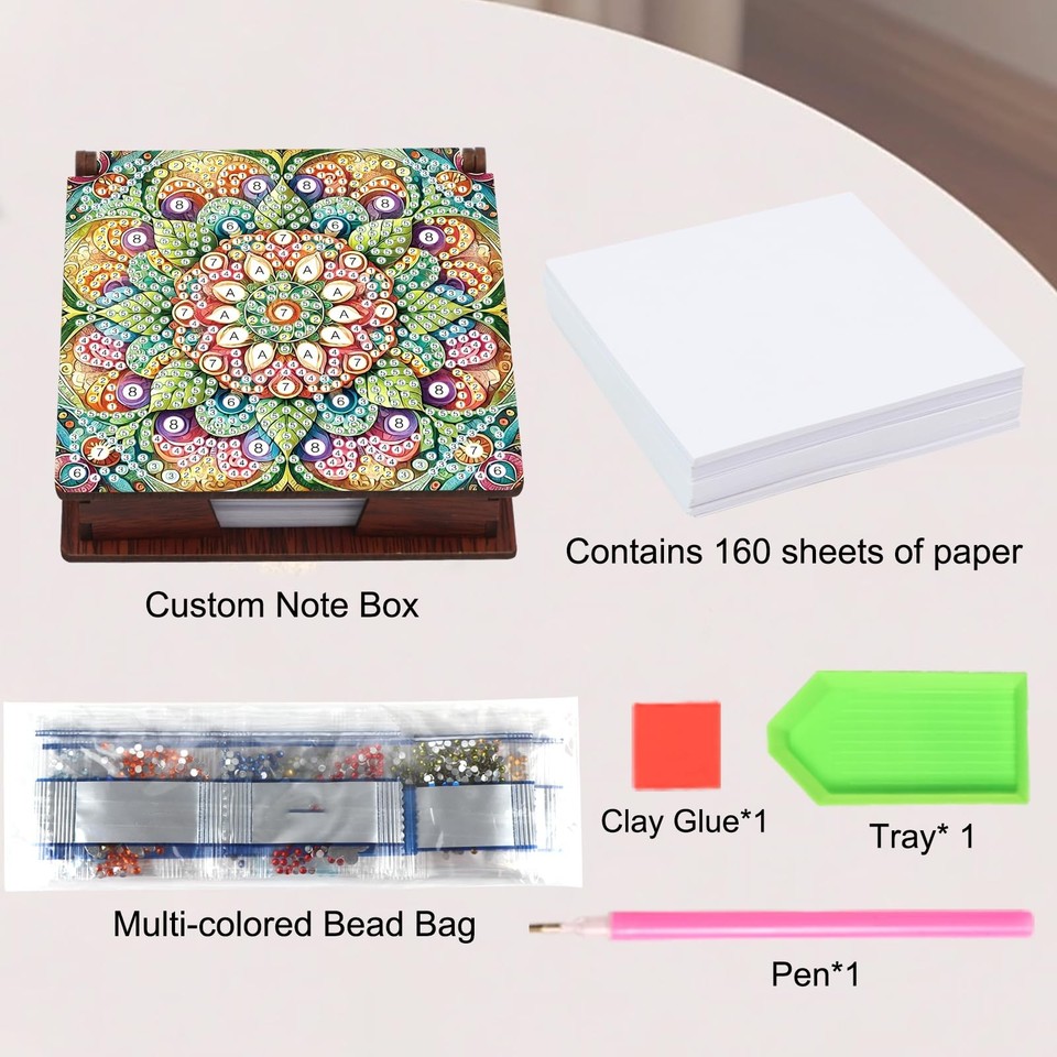 Diamond Painting Note Box Mandala Diamond Art Notecard Box Gem Art ...