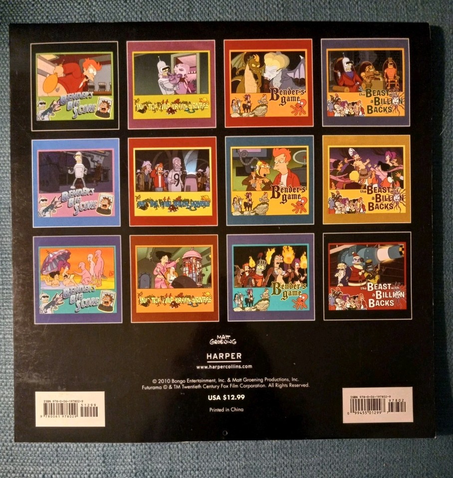 FUTURAMA 2011 Bongo Calendar Groening Simpsons Bender Opened HTF ...