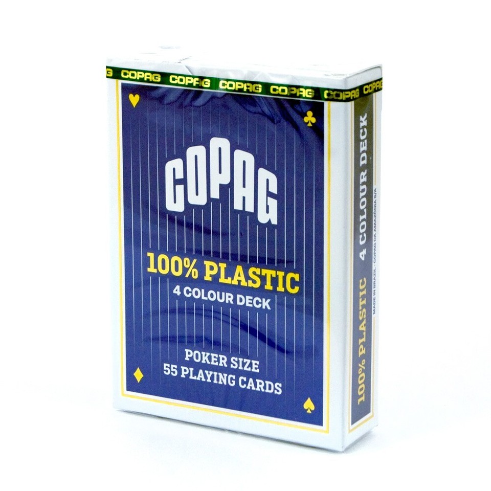 Copag 4 Colour 100% Plastic Playing Cards Poker Size Jumbo Index Single ...