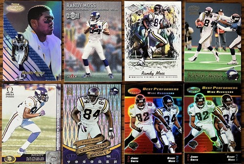 (20) RANDY MOSS CARDS, BOWMAN’S BEST, TOPPS GOLD LABEL, FLEER METAL++ ...
