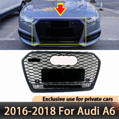 For Audi A6 C7 S6 RS6 2016 2017 2018 Grille Black Honeycomb Grill Mesh ...