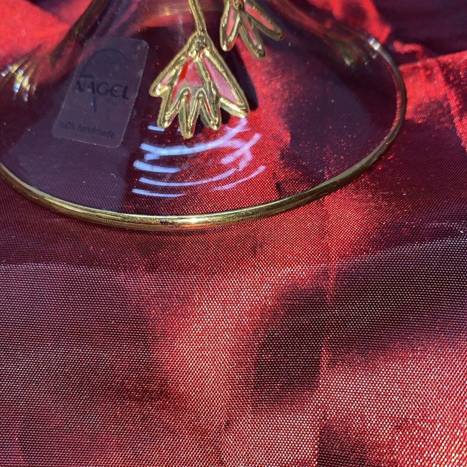 German Nagel Glass RARE Coat Of Arms Raised Enamel Water Goblet 100% ...