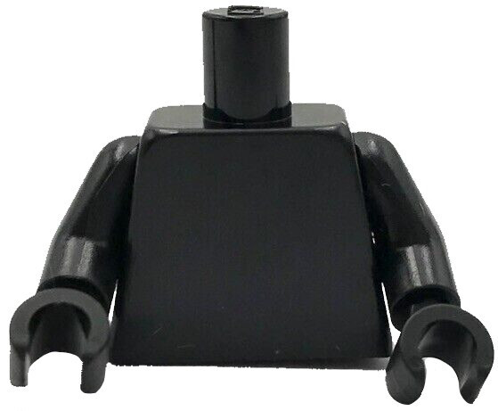 ☀️NEW LEGO Minifigure Minifig Torso Body Plain BLACK Torso w/ White ...