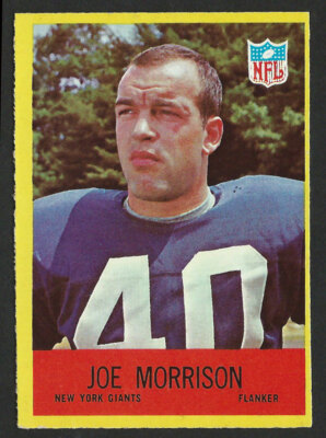 1967 Philadelphia #116 JOE MORRISON New York Giants CREASE FREE | eBay
