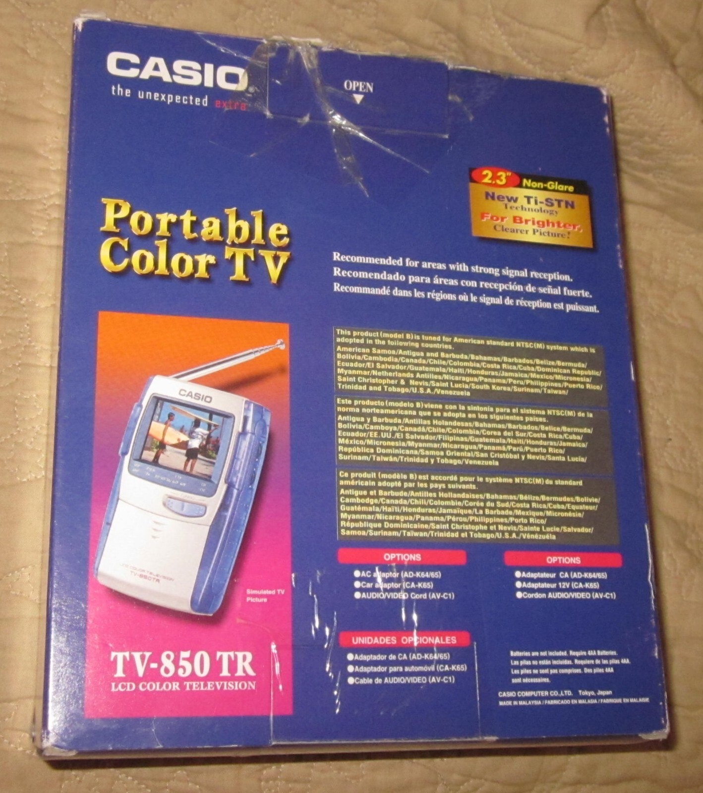 CASIO Portable Color TV model TV-850TR Complete in Box Excellent ...