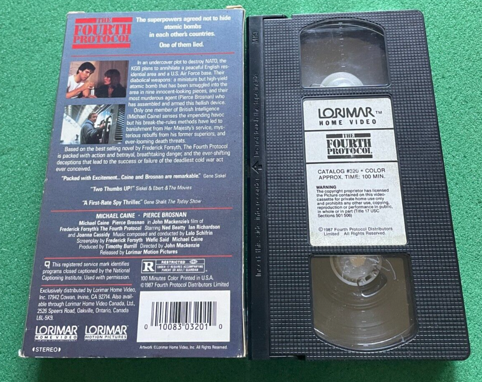 Fourth Protocol, The VHS Michael Caine, Pierce Brosnan, Ned Beatty ...