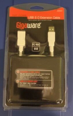 Gigaware 10 ft USB 2.0 EXTENSION CABLE New in Box 2603261 | eBay