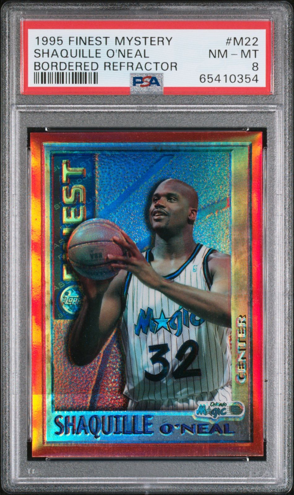 1995 Finest Mystery Orange Bordered Test Refractor #M22 Shaquille O ...