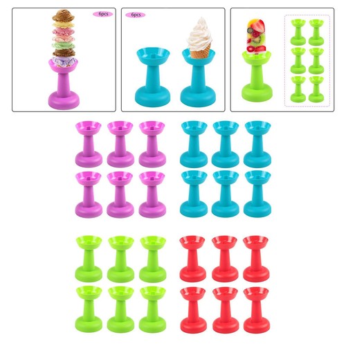 6Pcs Ice Cream Bracket Decoration Round Dessert Cup for Parties Kitchen ...