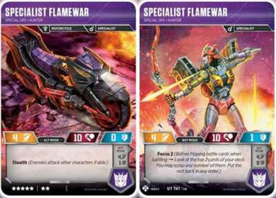 Transformers TCG: Specialist Flamewar // Special Ops Hunter [Mint/NM ...