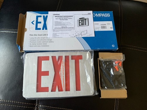 EXIT Sign with Battery Backup 1W,LED. 10f1 HUBBELL LIGHTING COMPASS ...