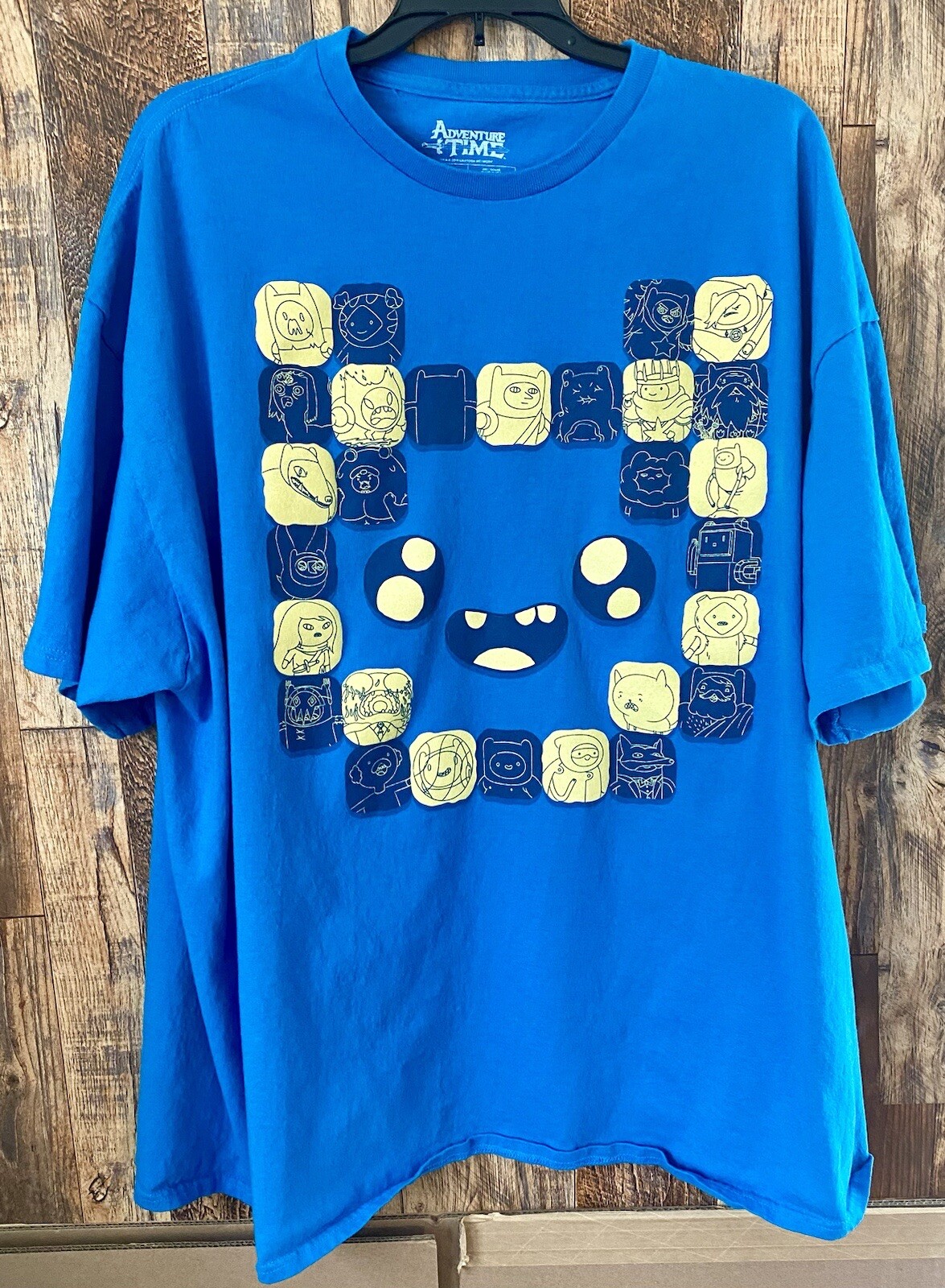 Men's Adventure Time Blue Cartoon Art Crew-Neck T-Shi… - Gem