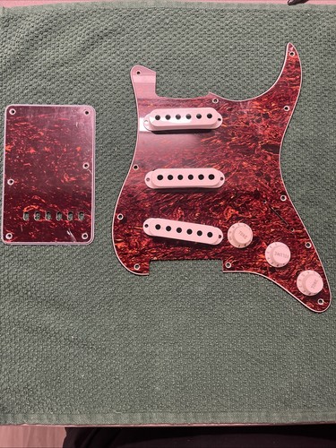 Fender Tortoise Shell Pick Guard, Backplate,White Knobs / Pickup Covers ...