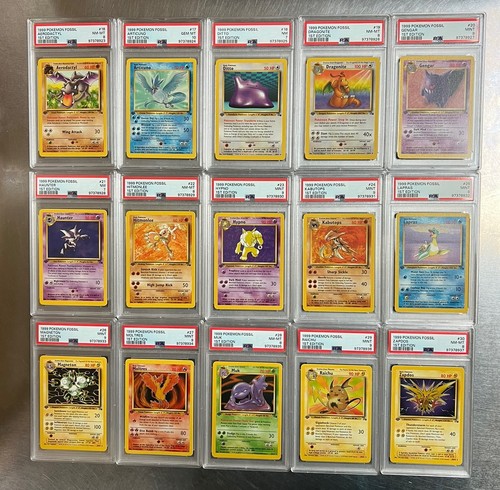 1999 Pokémon TCG Fossil 1st Edition COMPLETE SET All PSA Graded 62/62 ...