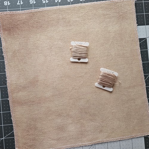 Hand Dyed Cross Stitch Aida Fabric 14 count 10"x10" Beige Sample Cotton ...