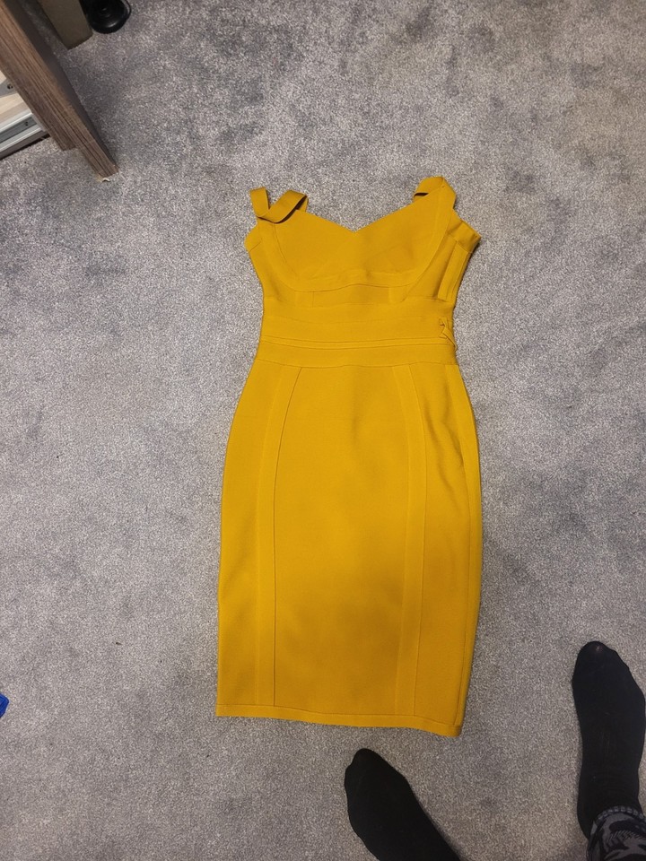 Mustard Bandage Dress Size 8. Worn Once | eBay.de