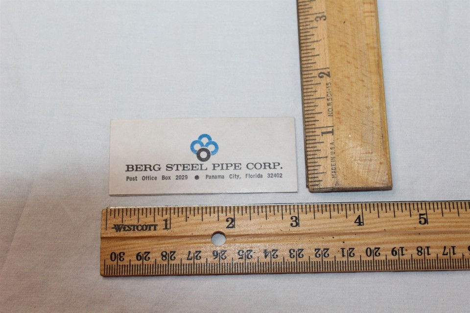 Sticker Label Advertising Berg Steel Pipe Corp FL x2 Collectible Decal ...