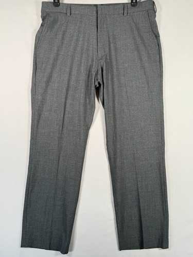 George Men's Flat Front Dress Pants Size 36 x 30 Grey | eBay
