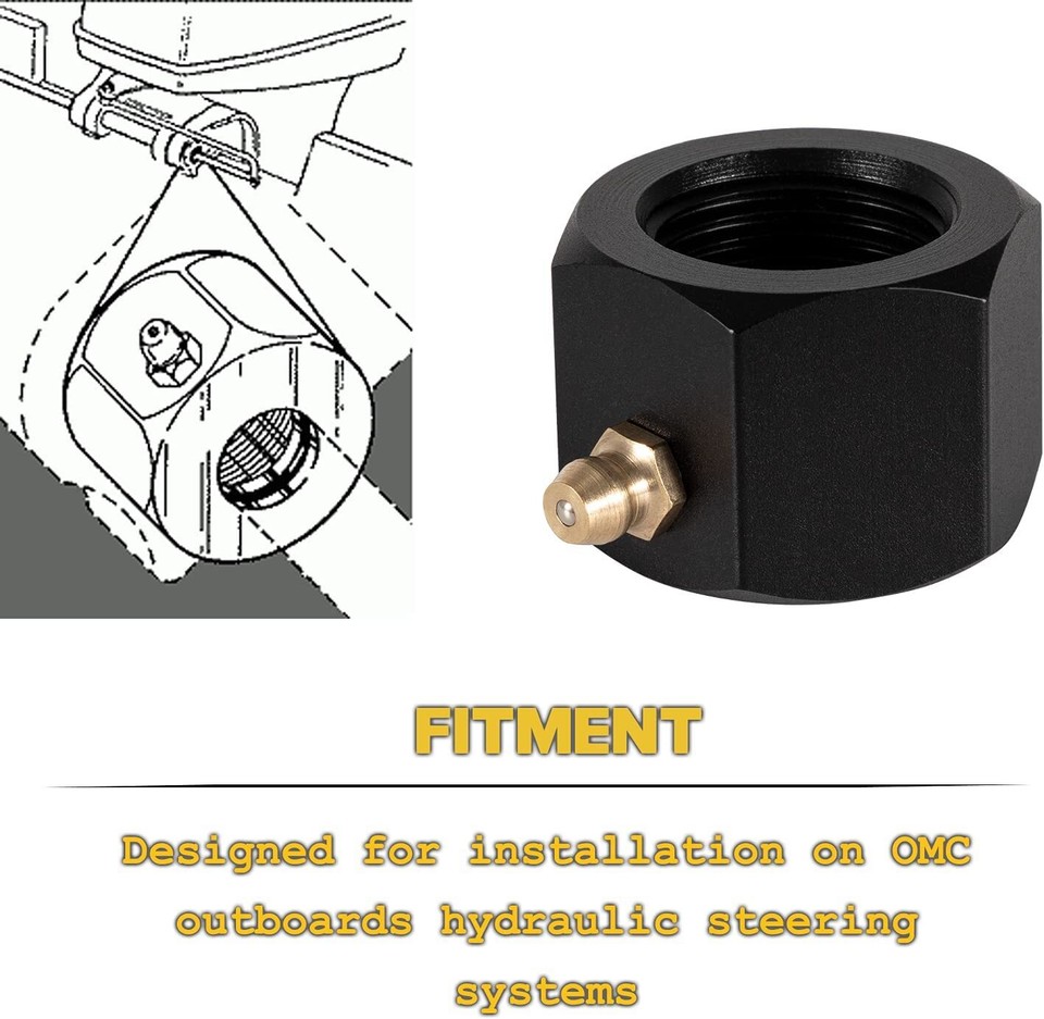 New Marine Outboard Tilt Tube Steering Cable Grease Nut 7/8" for OMC ...