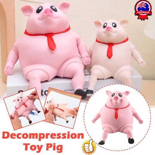 Pink Pig Figure Stress Relief Cute Pig Bath Toy Squeeze Pig Model for ...