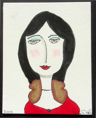 BRUCE W. HALL OUTSIDER NAIVE FOLK ART PORTRAIT ORIGINAL DRAWING 2004 ...