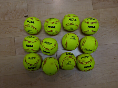 Rawlings NCAA NC12BB Recreational Softball - Yellow (12 balls) | eBay