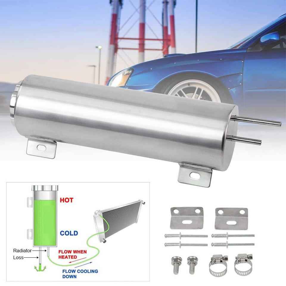 3" X 10" Radiator Coolant Overflow Tank Universal Polished Stainless ...