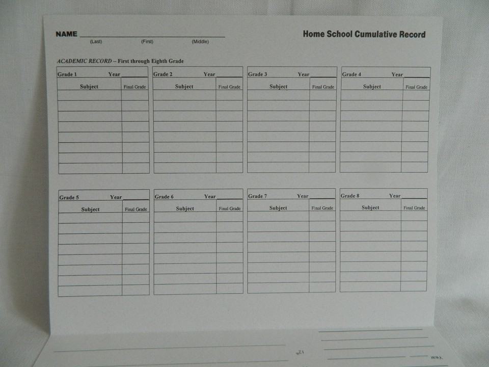 Transcript Cumulative Folders, Pk of 25, Use w. Record keeping & Grades ...