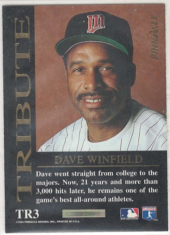 DAVE WINFIELD 1994 Pinnacle Tribute #3 Twins ID:12840 | eBay