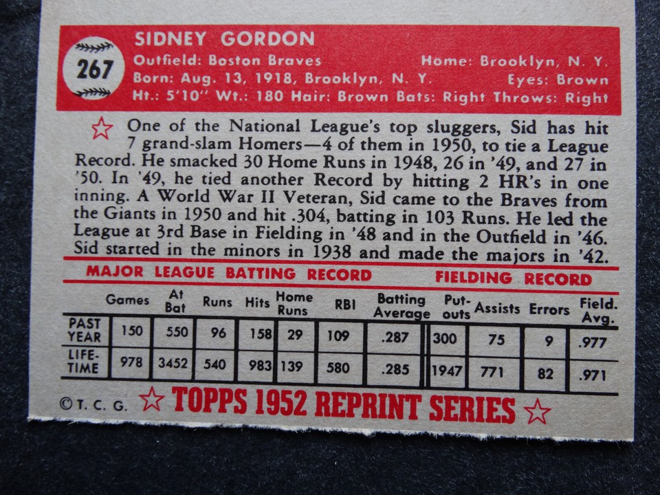 1983 Topps 1952 Reprints Baseball Cards Complete Your Set U Pick List ...