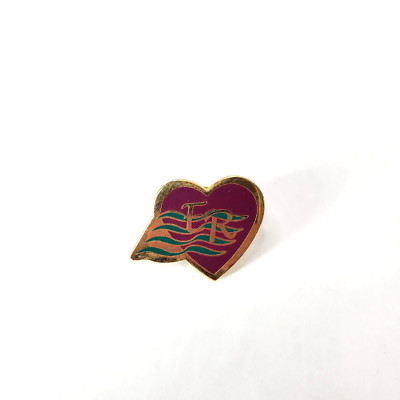 ER Emergency Room Badge Pin RN EMT LVN Doctor CNA Purple & Teal Heart ...