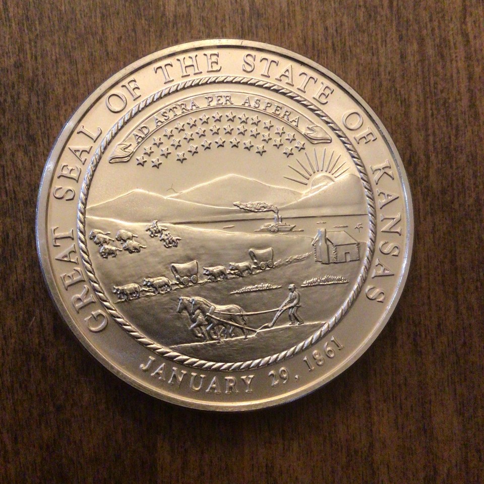Sterling Silver Coin - Great Seal Of The State Of Kansas 1861 - 33 ...
