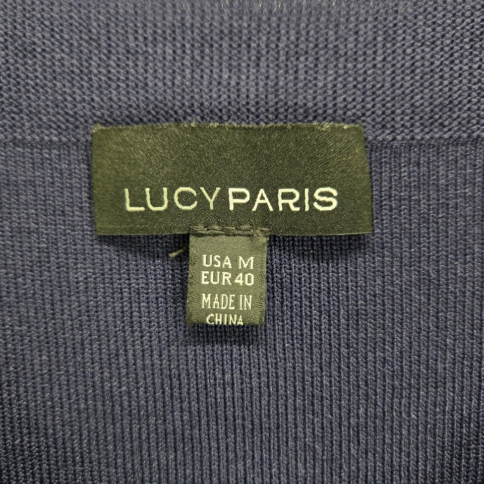 Lucy Paris Top Womens M Sarah Ruffle Knit Blouse Flutter Cap Sleeve ...