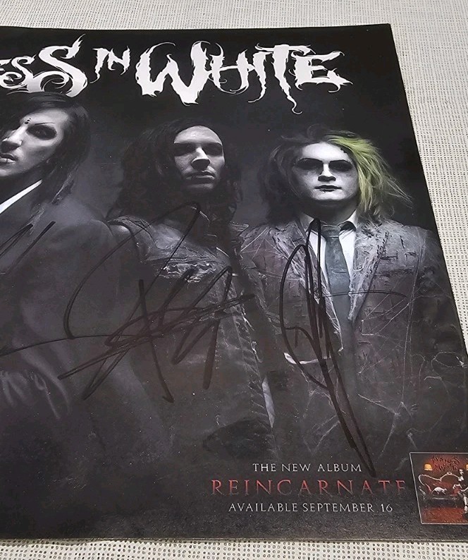 Motionless In White REAL SIGNED 8x10" Promo Photo Autographed Chris ...