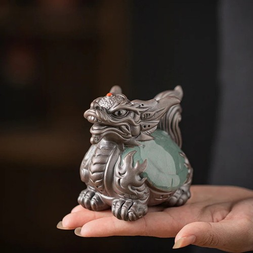 10cm Ceramic Dragon Turtle Tea Pet Handmade Statues Tea Strainers Home ...